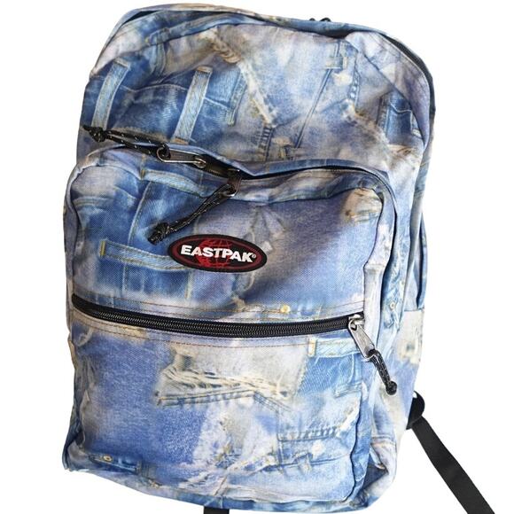 Eastpak | Bags | Flash Sale Eastpack Expanding Denim Look Backpack ...